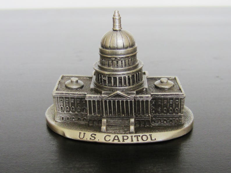 US Capitol Pewter Figurine Bates and Klinke Pewter Miniature Washington ...