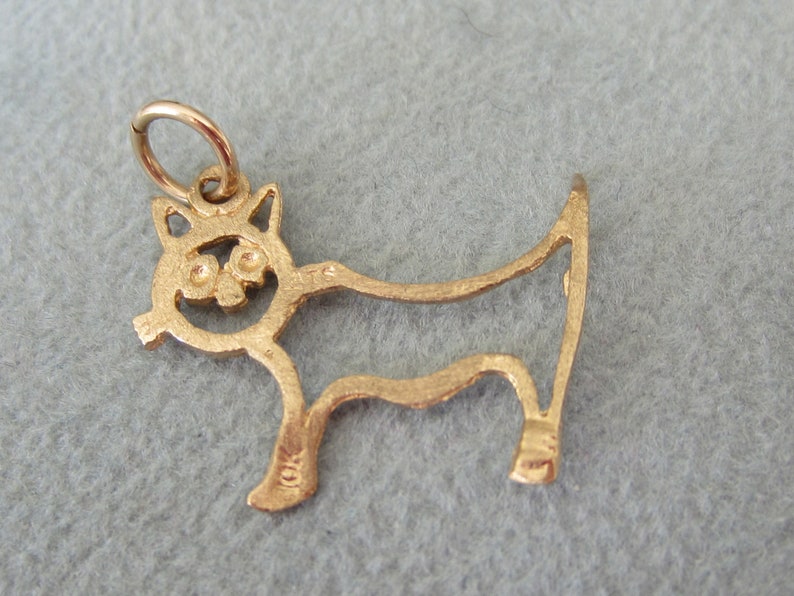 10K Solid Gold Cat Charm Vintage 10 KT Gold Cat Kiten Charm - Etsy