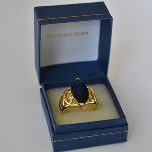 Vintage Elizabeth Duke Gold Plated Cocktail Ring With Faceted Glass ...
