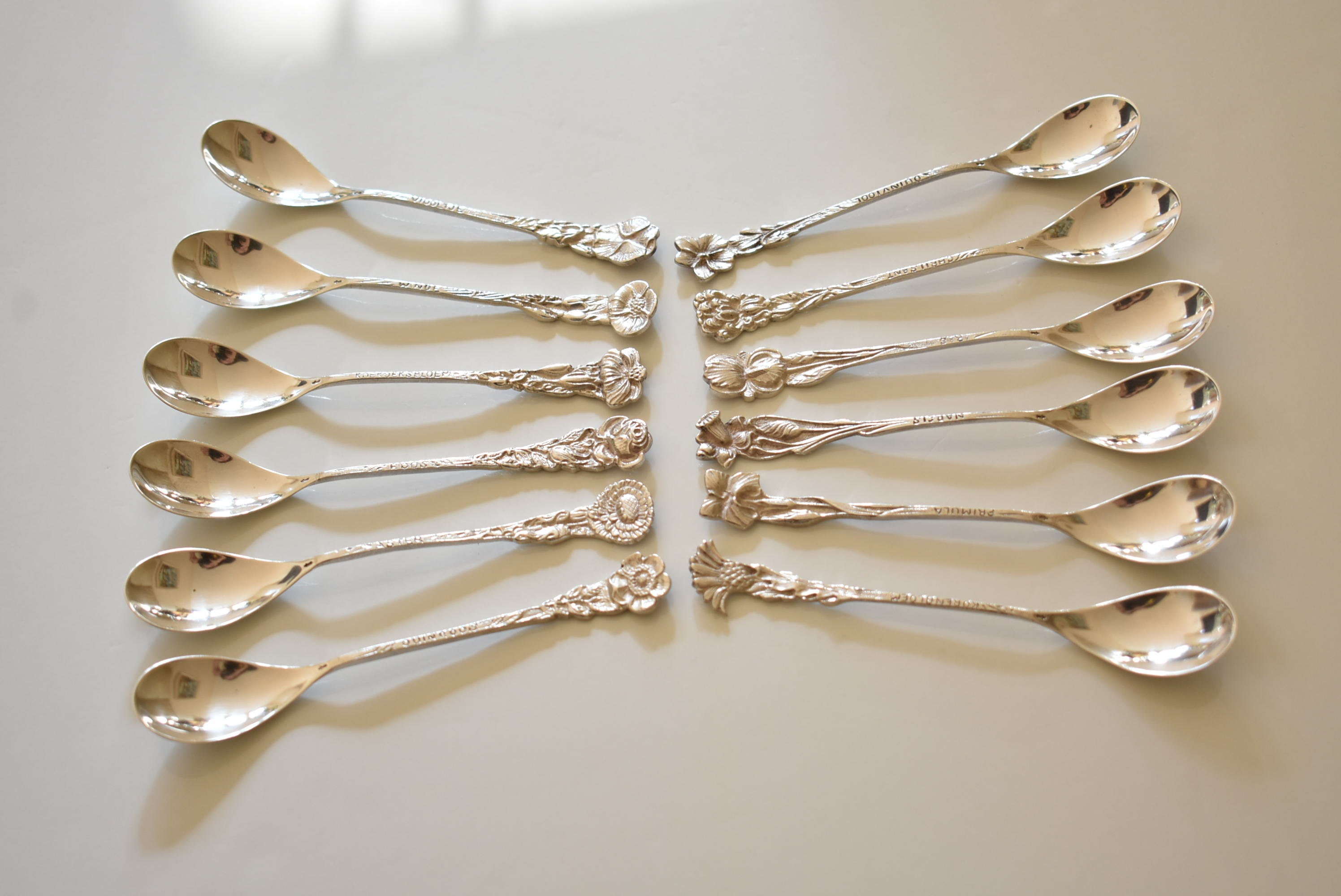 Antique Dutch Silver Demitasse Spoons Set of 12 Flower Handles - Etsy