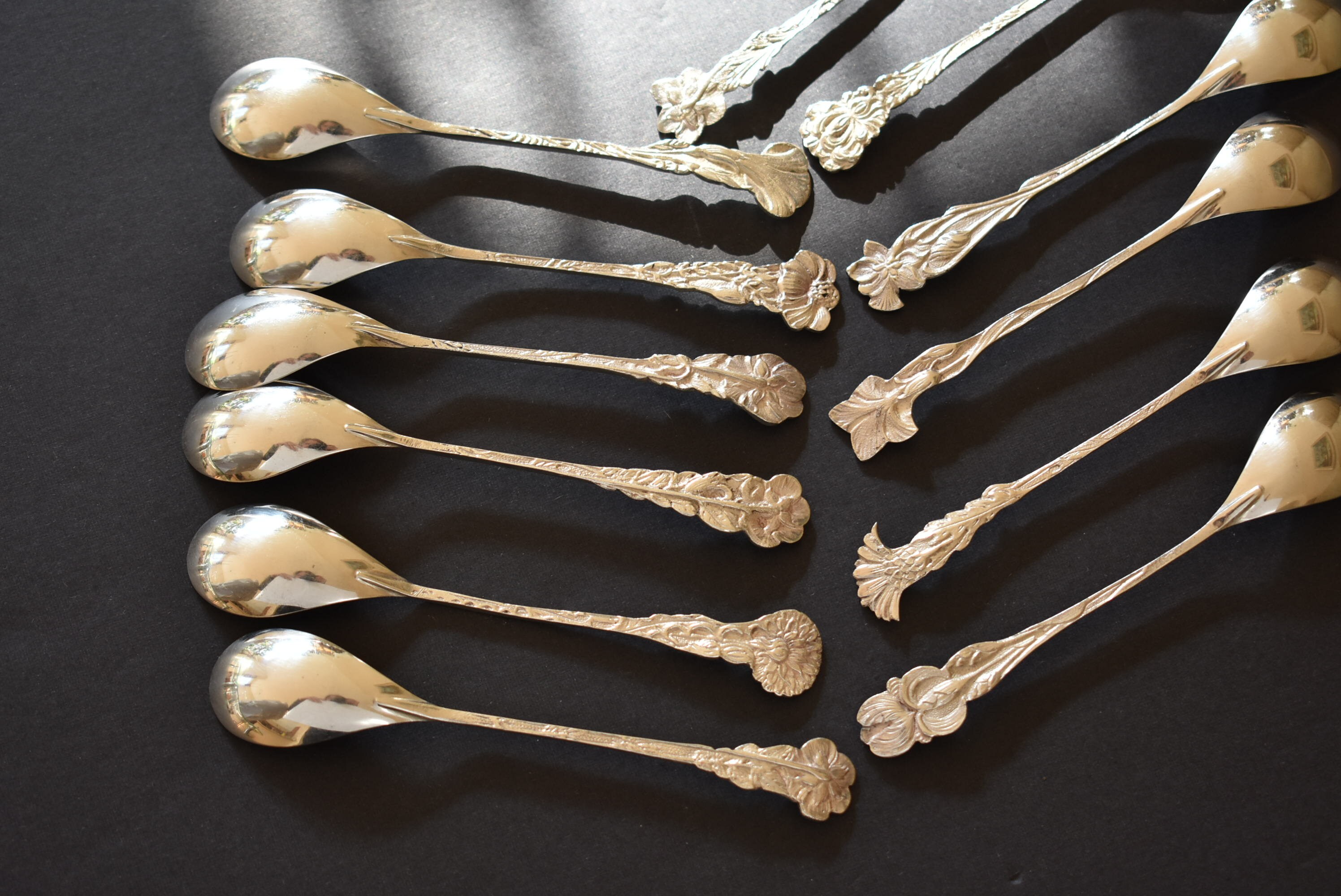 Antique Dutch Silver Demitasse Spoons Set of 12 Flower Handles - Etsy