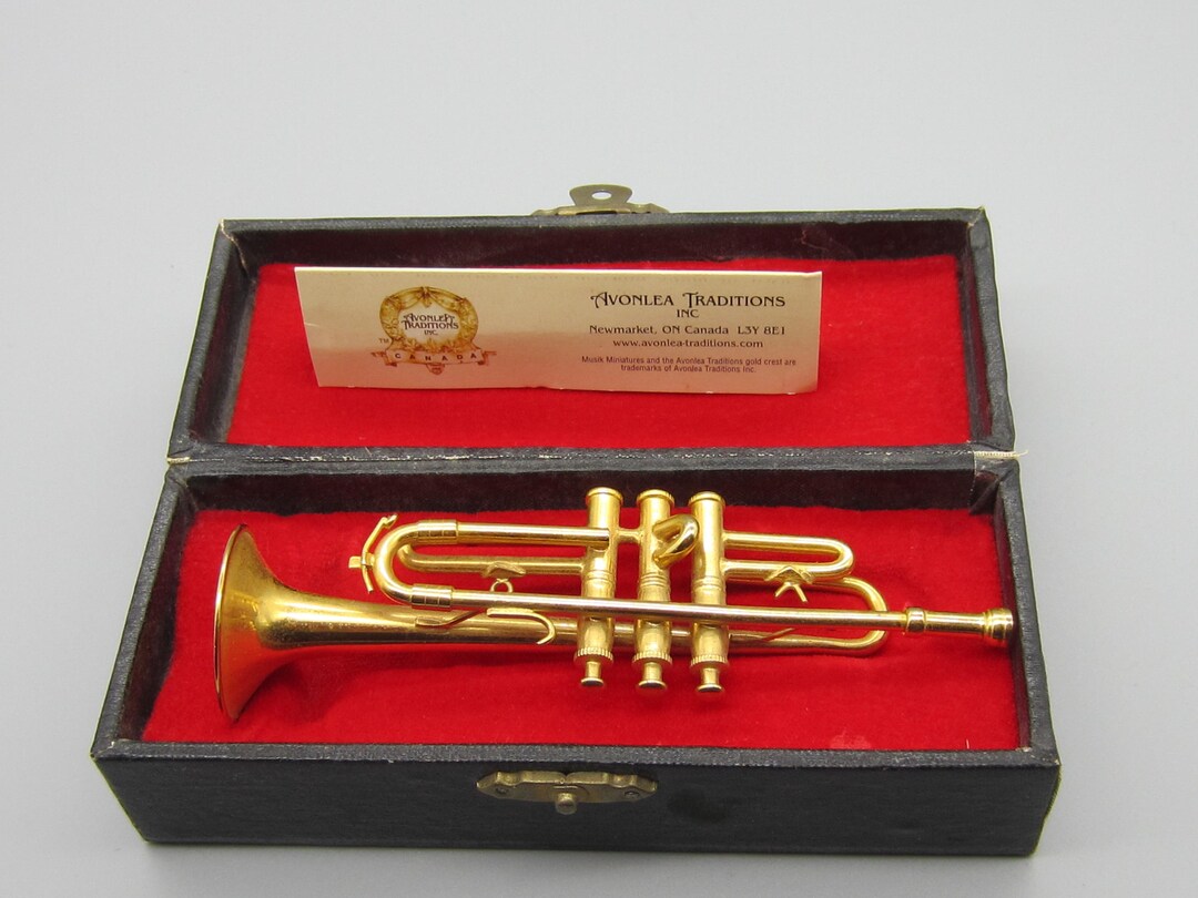 Vintage Trumpet Miniature Gilded Brass Musical Instrument Trumpet ...