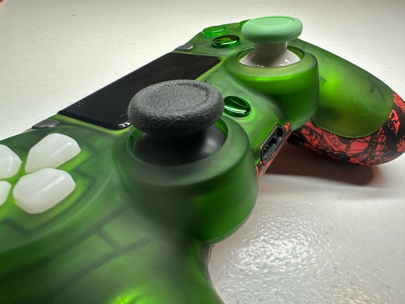 Custom Ps4 Controller Transparent Greenorange , Rear Buttons ...