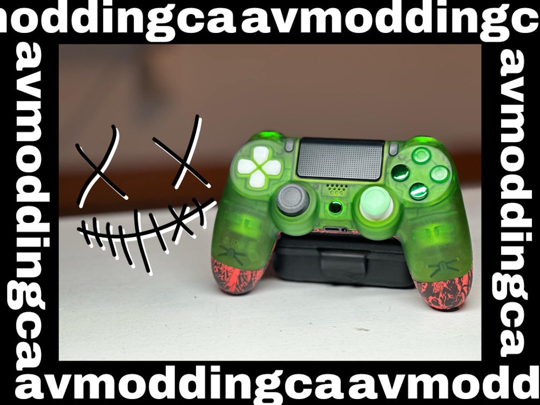Custom Ps4 Controller Transparent Greenorange , Rear Buttons ...
