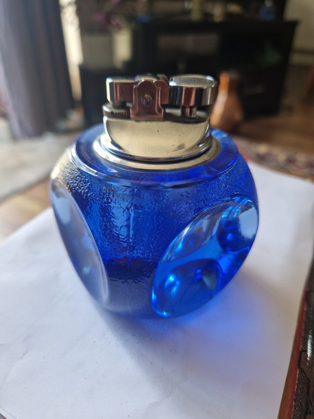 Cut Glass Dimpled Cube Table Lighter - Etsy