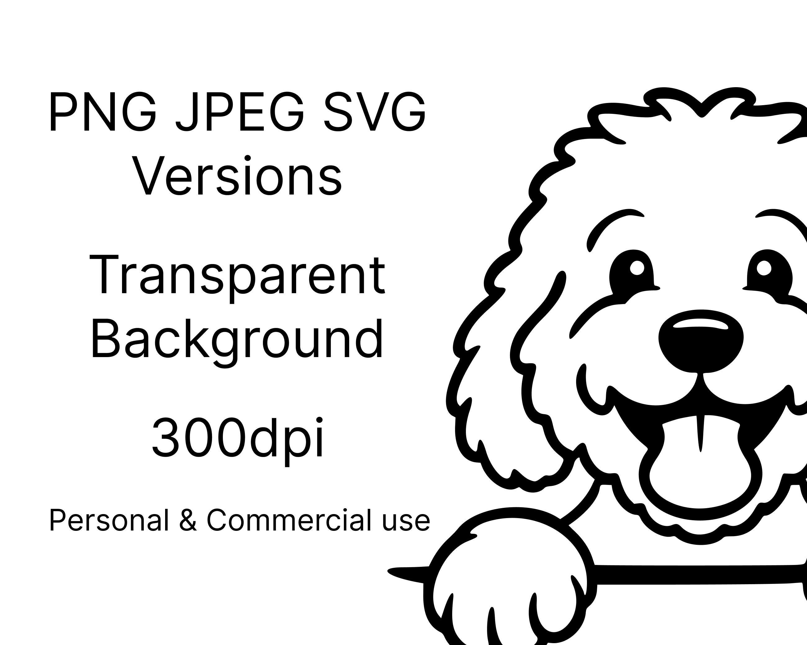 Cockapoo Puppy Peaking Outline: Dog SVG, PNG, JPG (digital Download ...