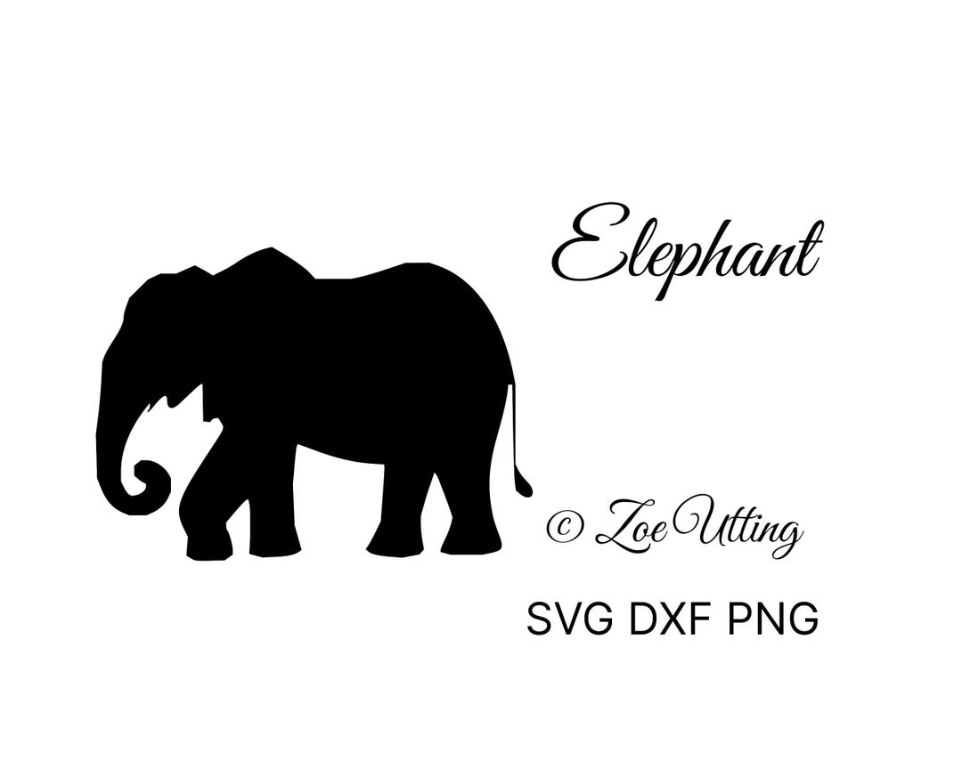Elephant SVG PNG & DXF Silhouette - Etsy UK