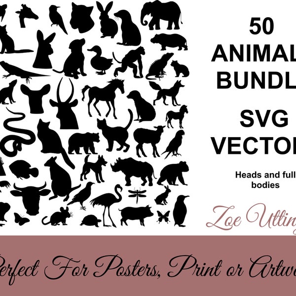 Zoo Animal Silhouettes Svg - Etsy