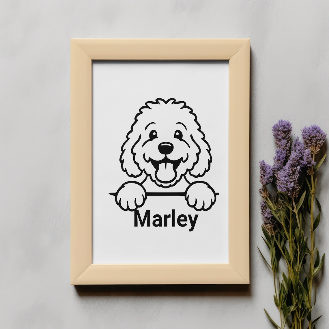 Cockapoo Puppy Peaking Outline: Dog SVG, PNG, JPG (digital Download ...