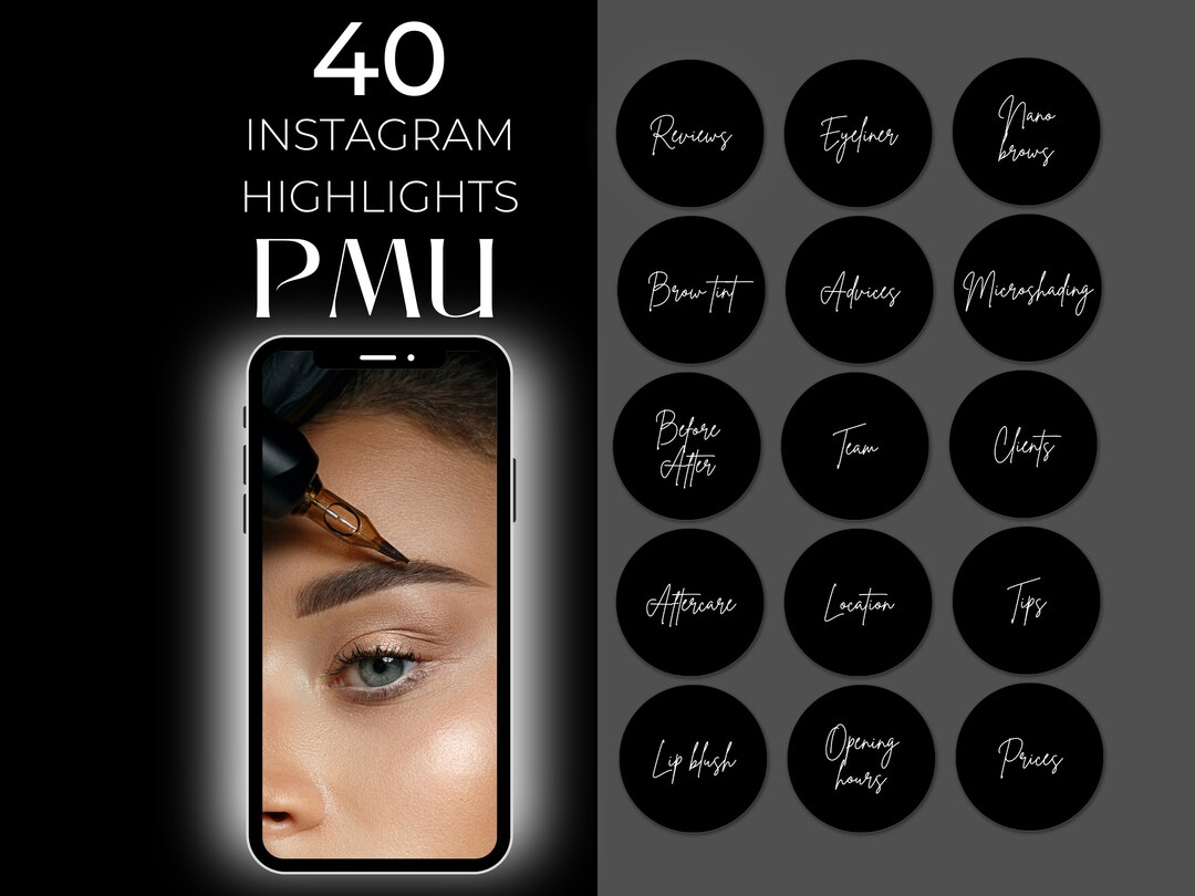 Pmu Instagram Highlight Covers Black | Pmu Ig Highlight Covers Black | Pmu Instagram Template ...