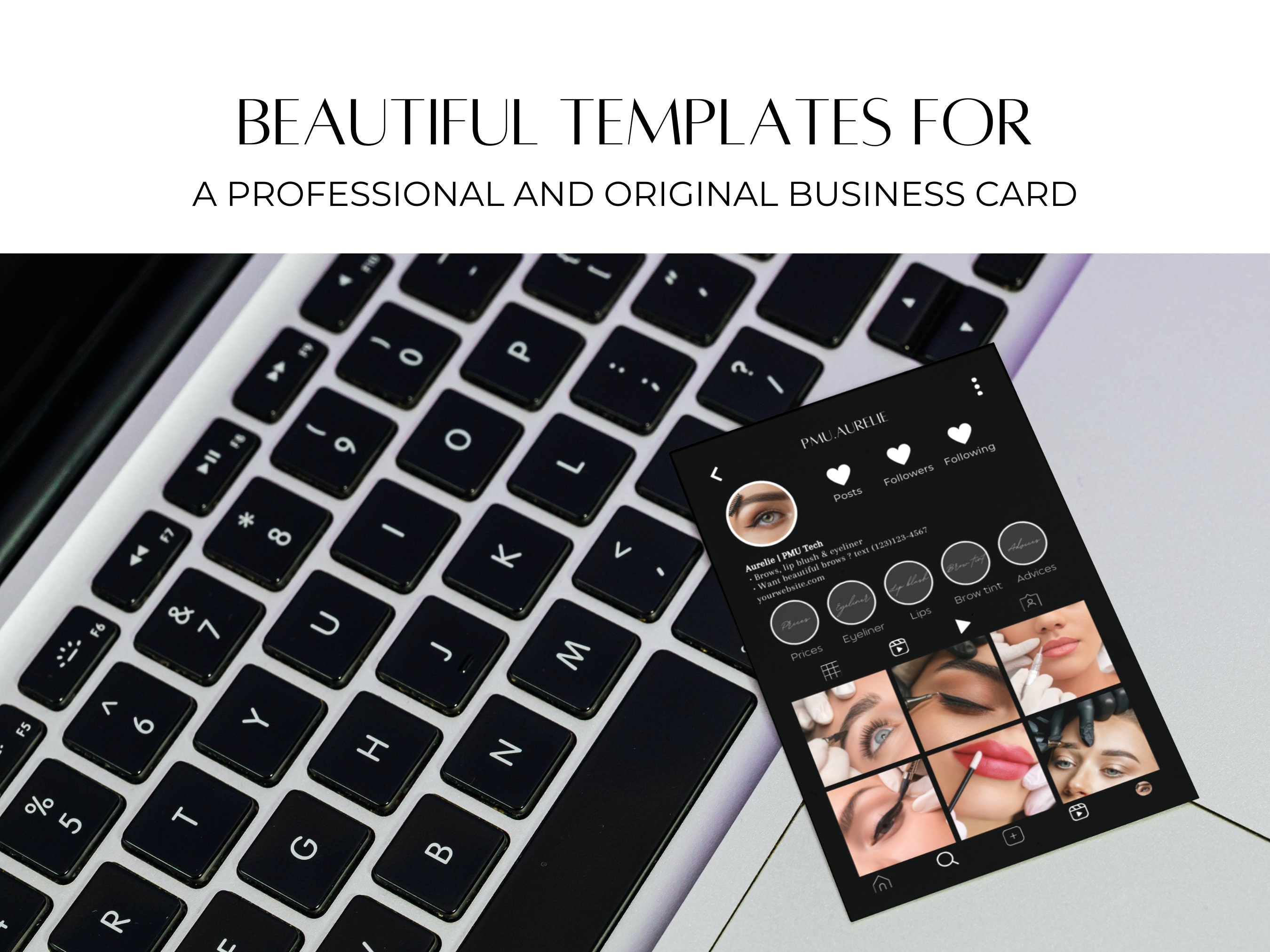 Pmu Ig Business Card Template Pmu Instagram Business Card Permanent ...