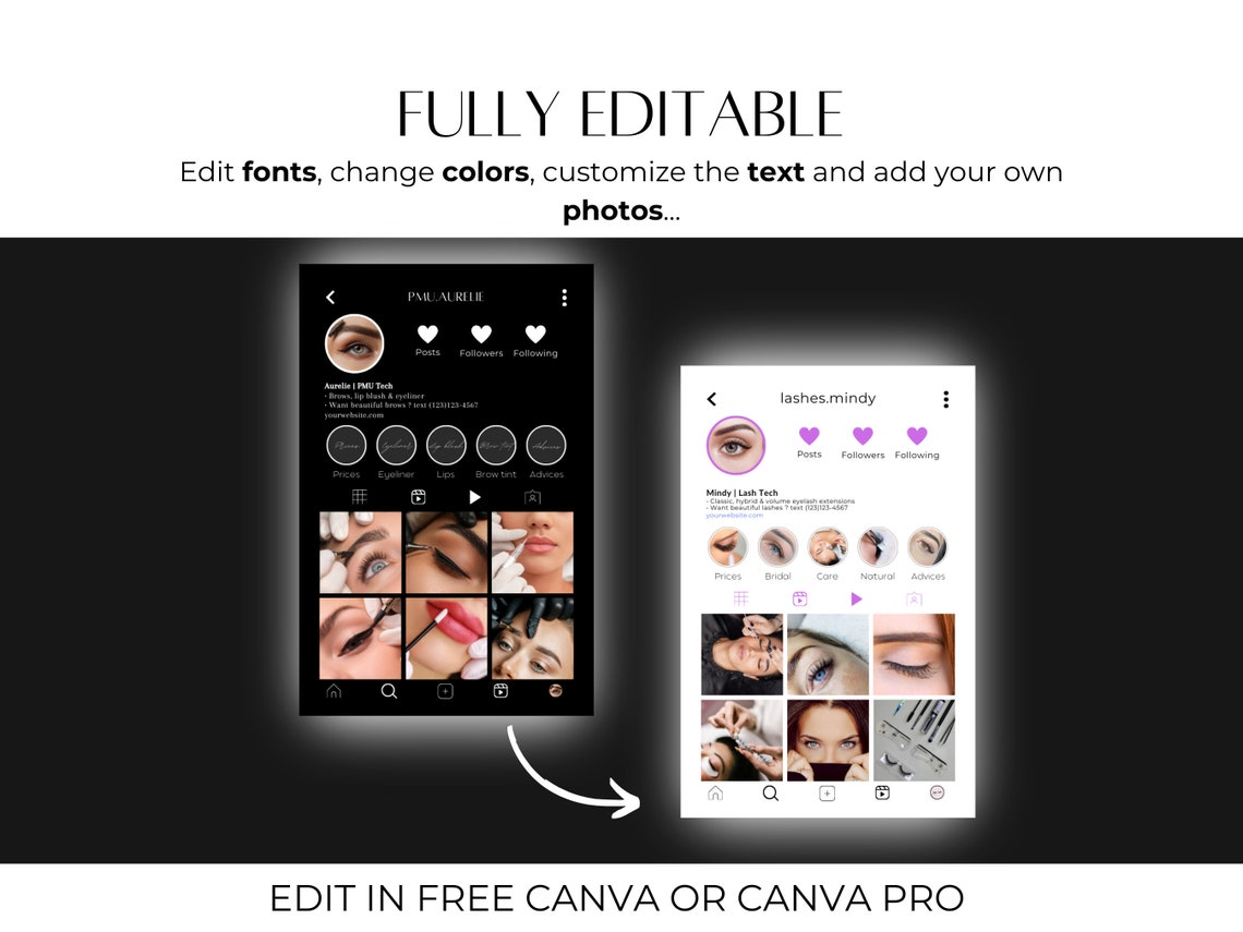 Pmu Ig Business Card Template Pmu Instagram Business Card Permanent ...