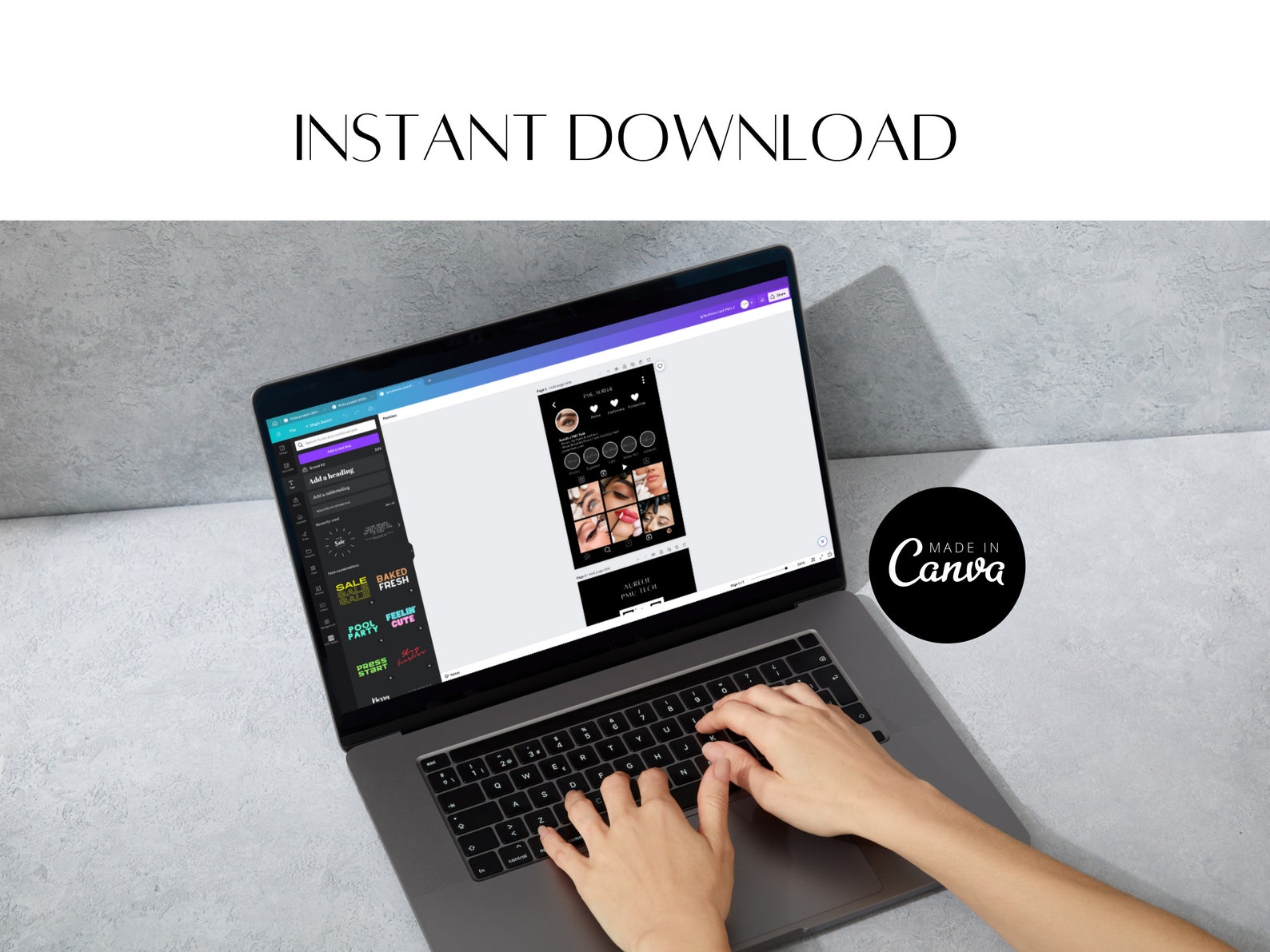 Pmu Ig Business Card Template Pmu Instagram Business Card Permanent ...