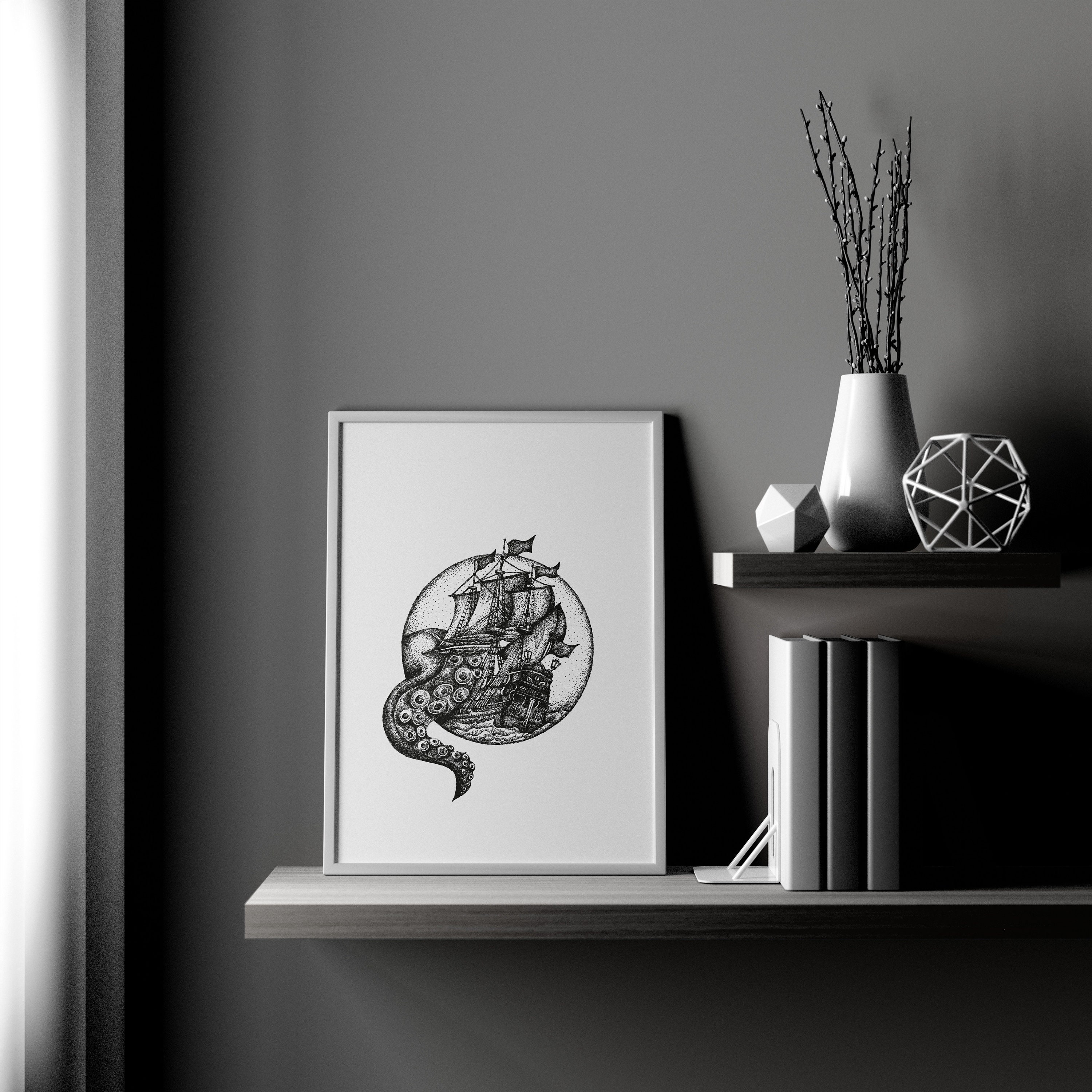 Digital Download, Printable Ink Dot Drawing - Etsy