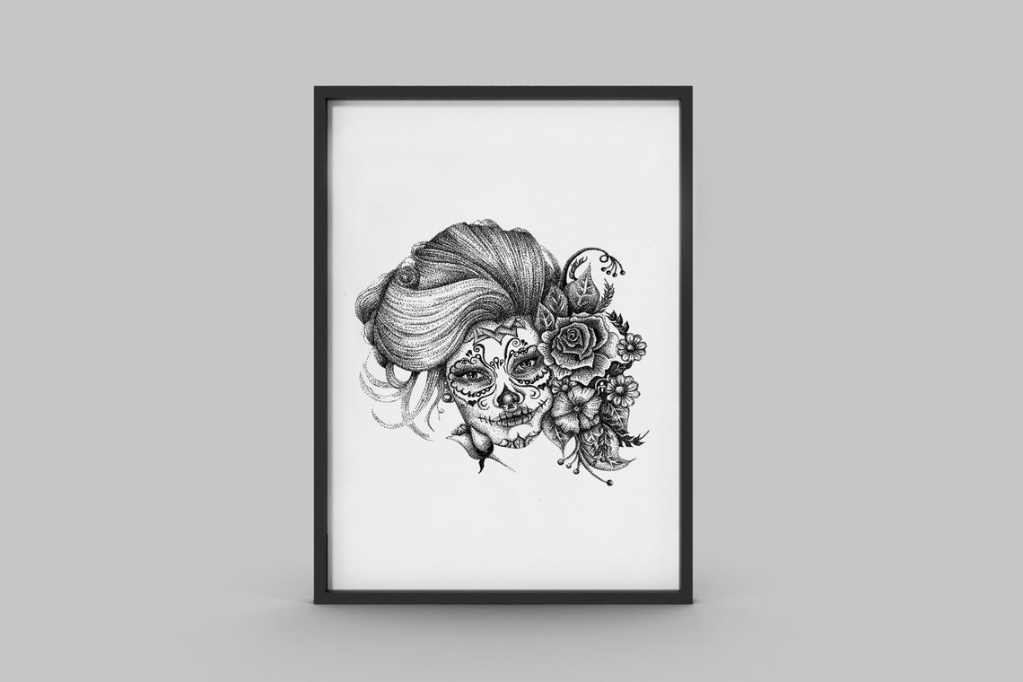 Digital Download, Printable Ink Dot Drawing - Etsy