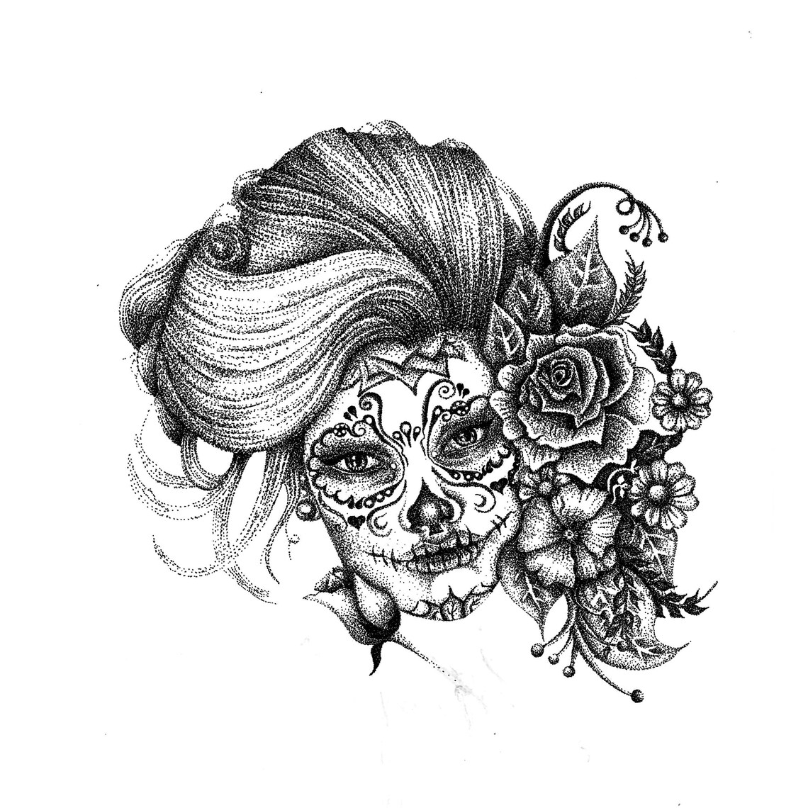 Digital Download, Printable Ink Dot Drawing - Etsy