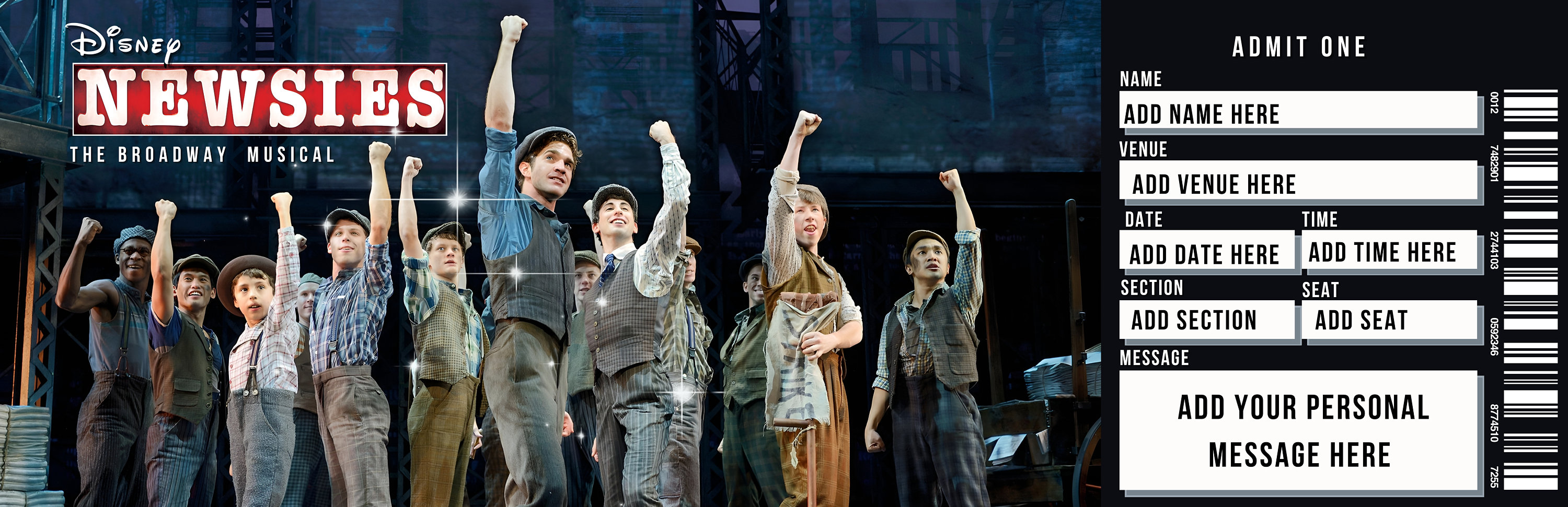 Editable NEWSIES Surprise Broadway Gift Template. Newsies Broadway ...