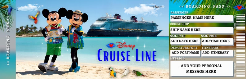 Editable DISNEY Surprise CRUISE Reveal Trip Gift Template. Disney ...