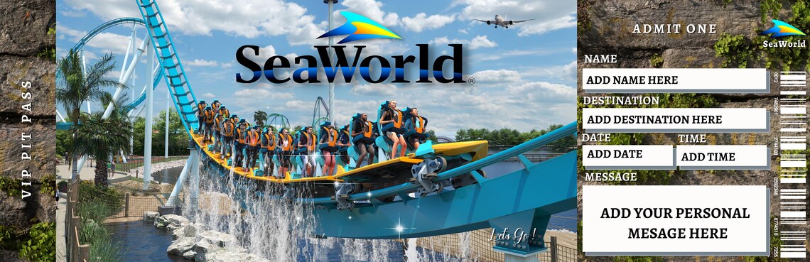 Editable Seaworld Trip Ticket: Surprise Souvenir Gift (printable PDF ...