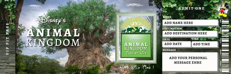 Editable Disney World Surprise Trip Ticket Template (PDF) - Etsy