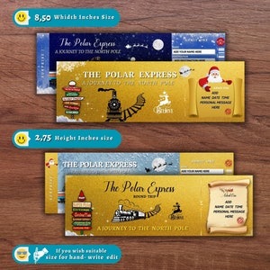 Editable Polar Express Ticket: North Pole Surprise Trip (printable PDF ...