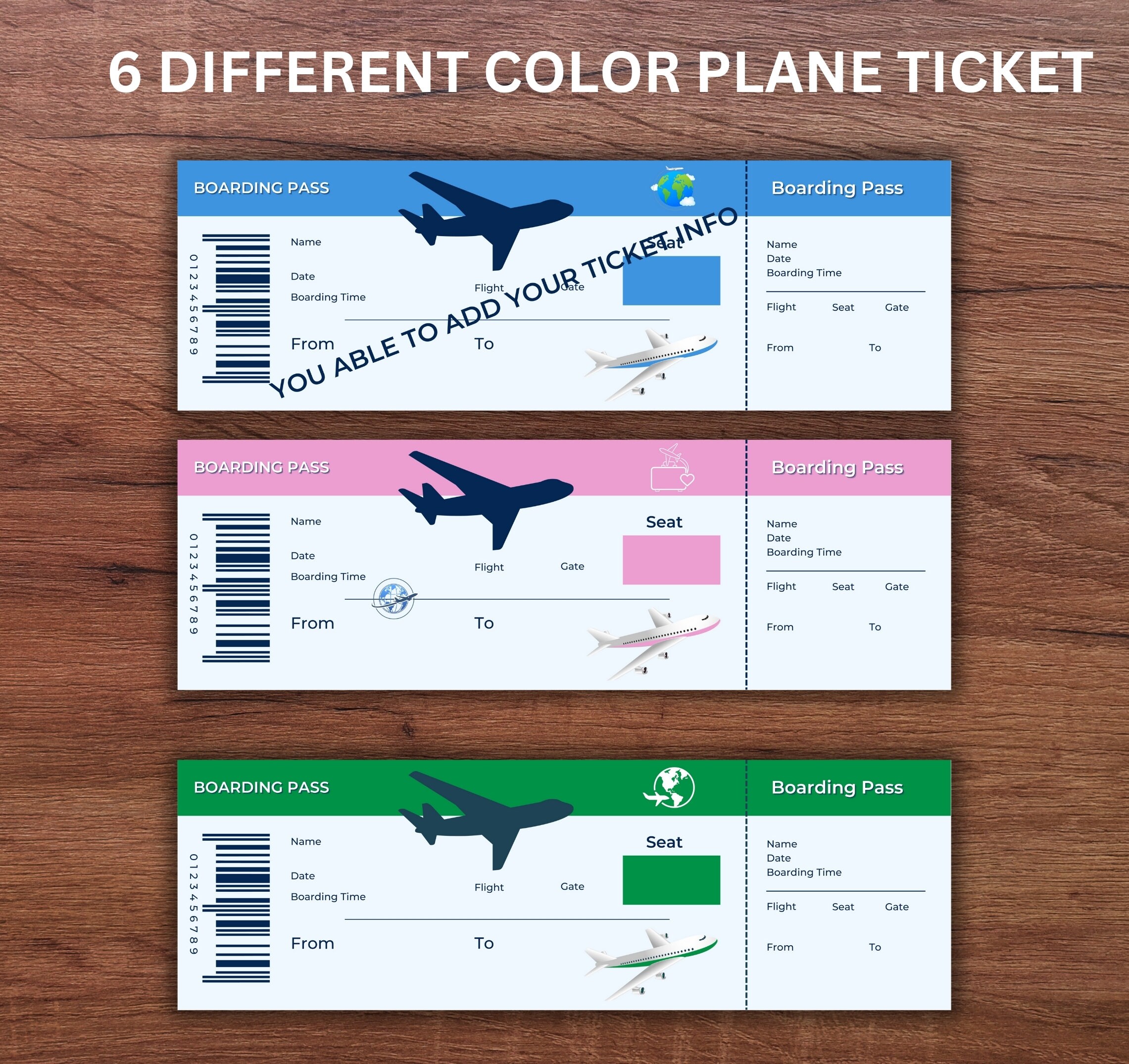 Personalizable BOARDING PASS Surprise Reveal Plane Ticket Gift Template ...