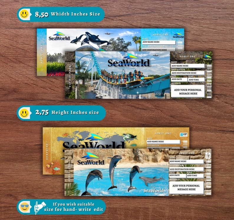 Editable SEAWORLD Surprise Trip Reveal Gift Template. Saeworld Parks ...