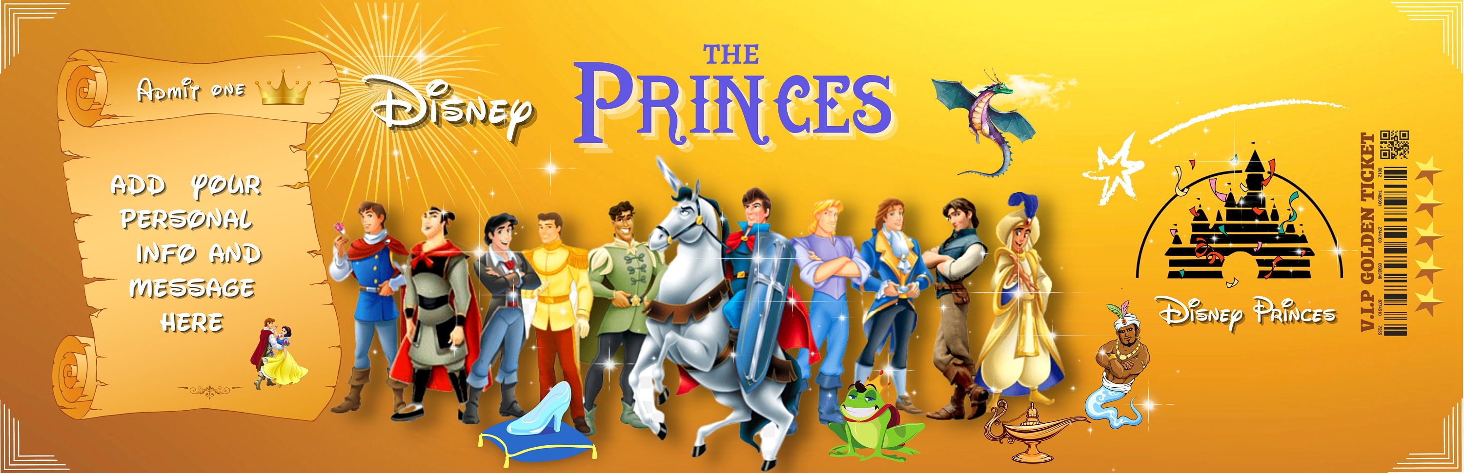 Editable Disney PRINCESSES and PRINCES Surprise Reveal Event - Etsy