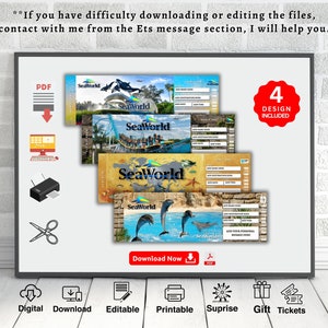 Editable SEAWORLD Surprise Trip Reveal Gift Template. Saeworld Parks ...