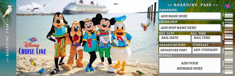 Editable Disney Cruise Reveal Ticket – Surprise Trip Gift (PDF) - Etsy