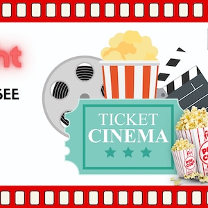 Printable MOVIE NIGHT Surprise Tickets Gift Template . Cinema Themed ...