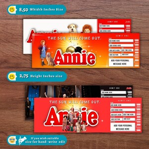 Editable Annie Broadway Surprise Ticket Template (PDF) - Etsy