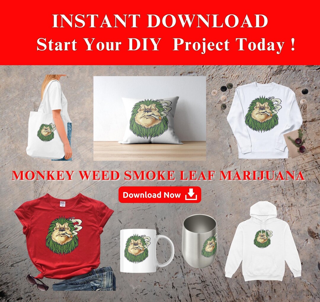 Monkey Weed Smoke Leaf Marijuana Mascot Vector , Monkey Smoke Weed ...
