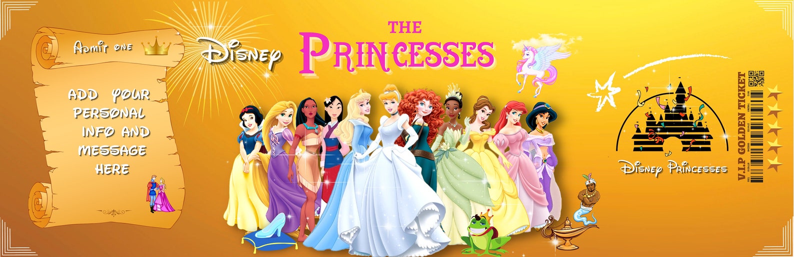 Editable Disney PRINCESSES and PRINCES Surprise Reveal Event Gift ...