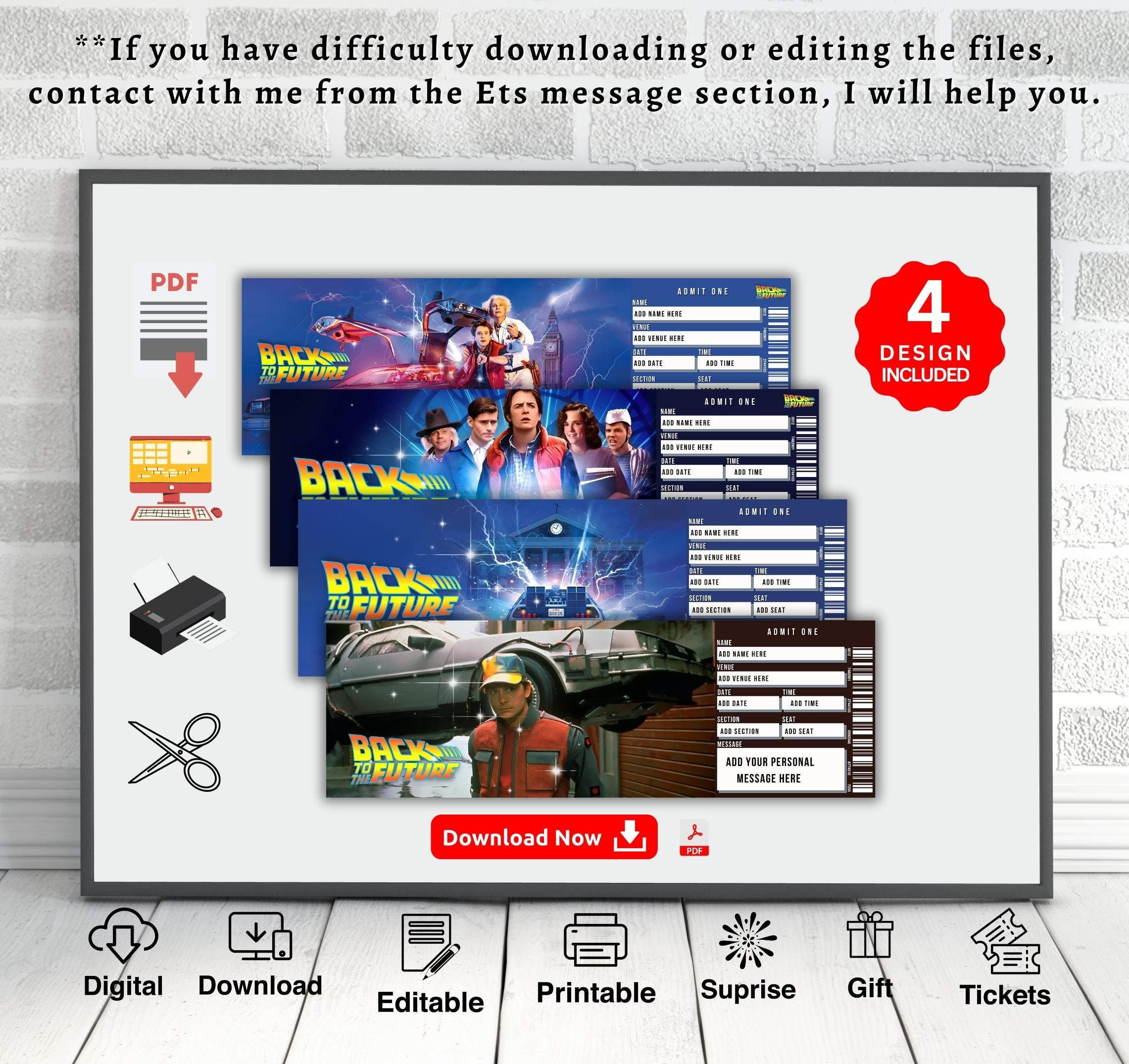 Editable BACK to the FUTURE Surprise Reveal Event Gift Template. Back ...