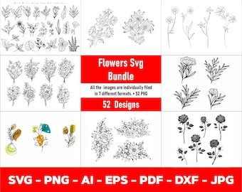 Spring Flower SVG Bundle for Cricut | Floral Designs for Shirts | Cut ...