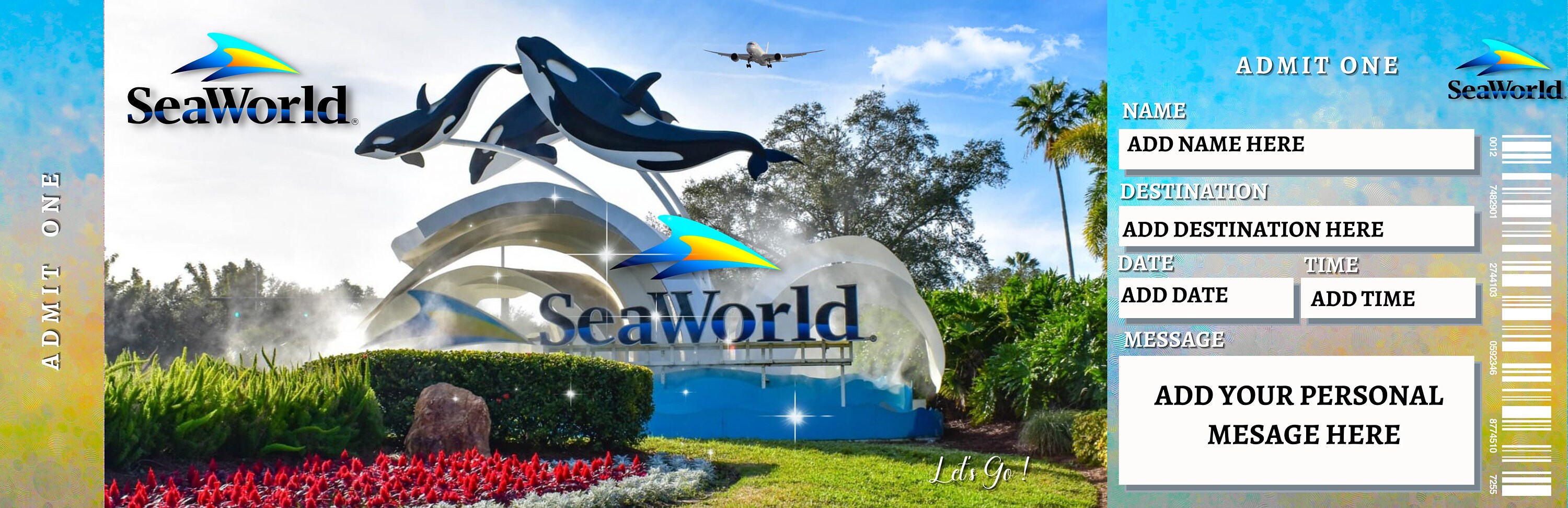Editable SEAWORLD Surprise Trip Reveal Gift Template. Saeworld Parks ...