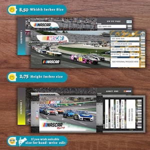 Editable NASCAR Surprise Ticket Template: Printable Souvenir Gift (PDF ...