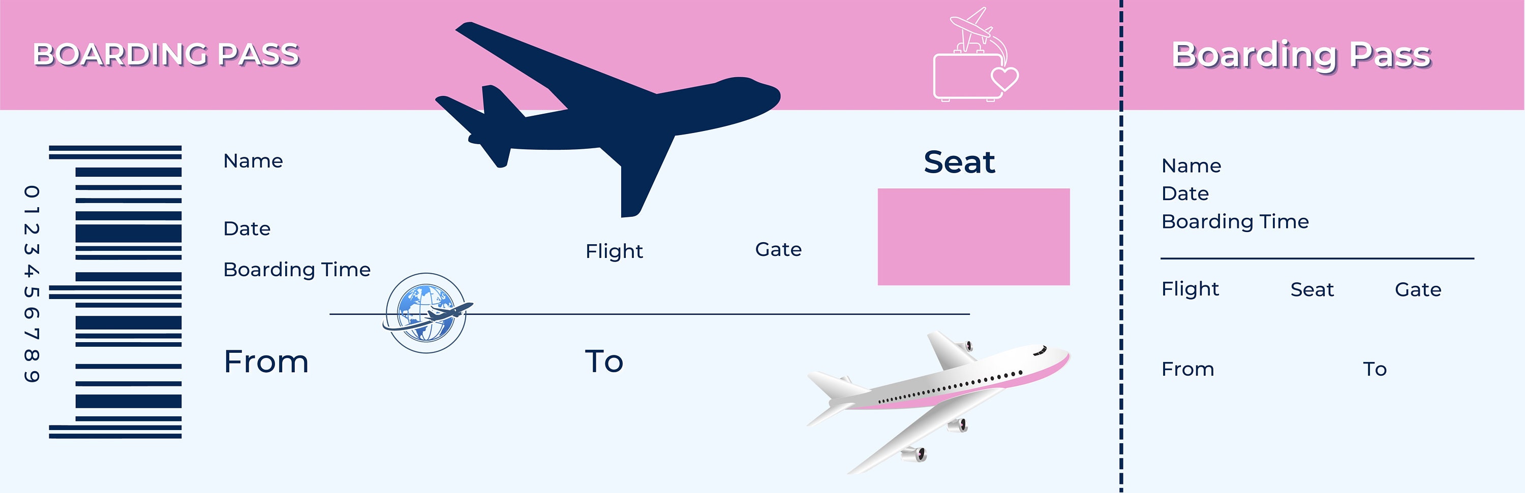 Personalizable BOARDING PASS Surprise Reveal Plane Ticket Gift Template ...