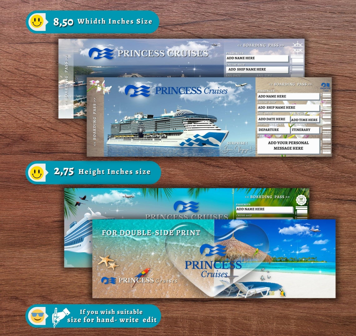 Princess Cruises Surprise Trip Ticket: Printable Souvenir Reveal (PDF ...