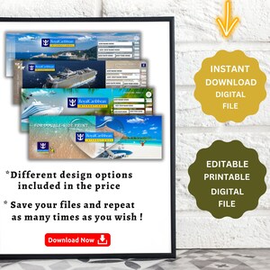 Editable ROYAL CARIBBEAN Cruise Surprise Reveal Trip Gift Template ...