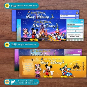 Editable Disney Trip Ticket Template – Surprise Vacation Reveal (PDF ...