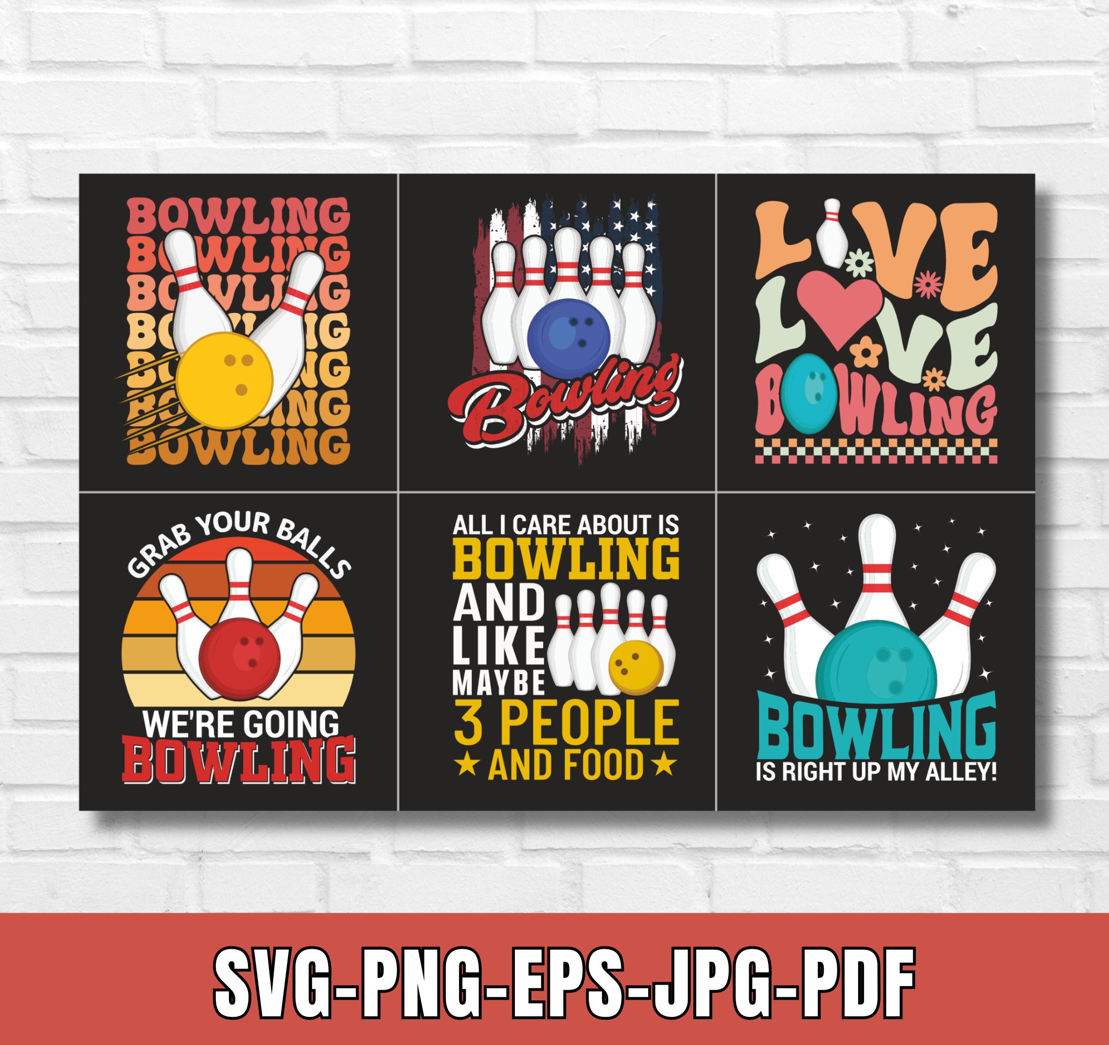 Bowling SVG PNG Bundle: Vector Design Files , Bowling for Cricut ...