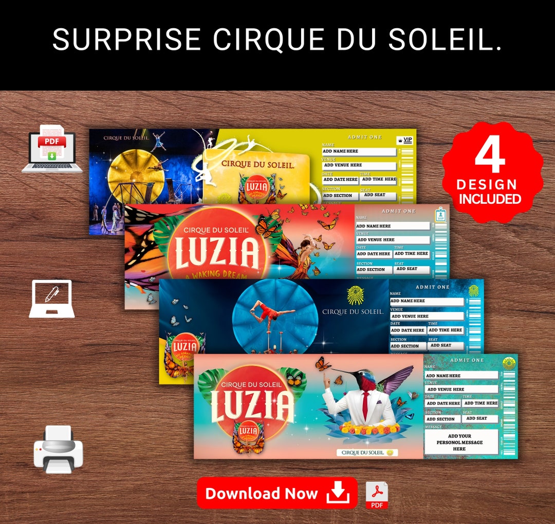 LUZIA Cirque Du Soleil Surprise Ticket: Reveal Gift (printable PDF) - Etsy