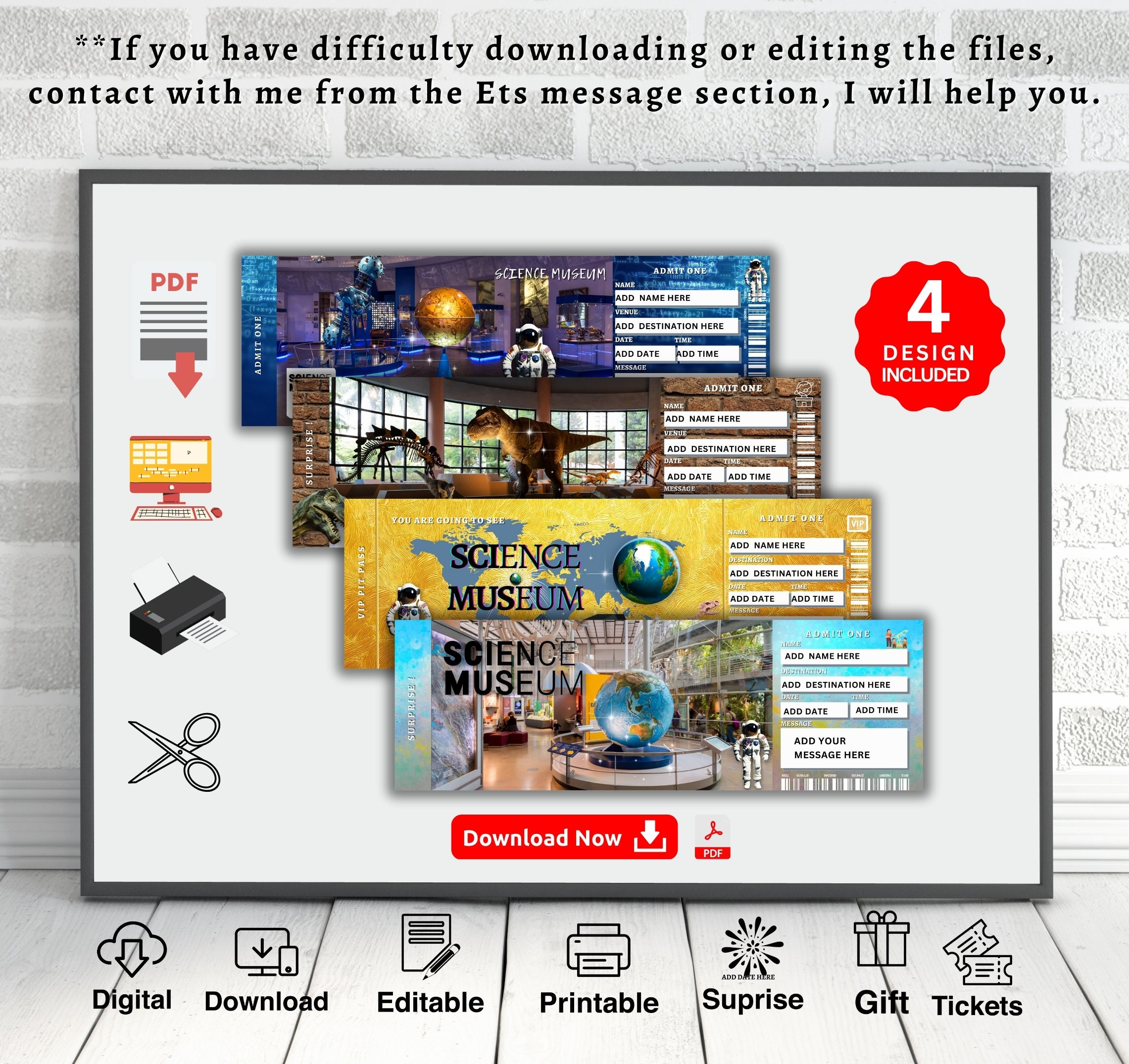Editable SCIENCE MUSEUM Surprise Reveal Trip Gift Template. Discover ...