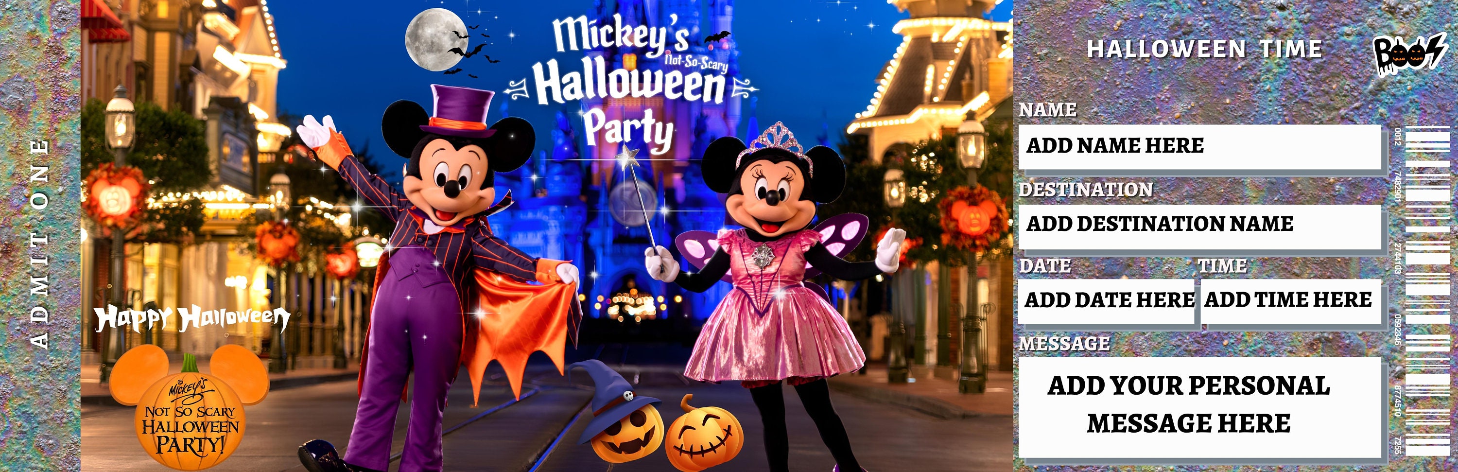 Editable Disney-halloween PARTY Surprise Event Gift Template. Not so ...