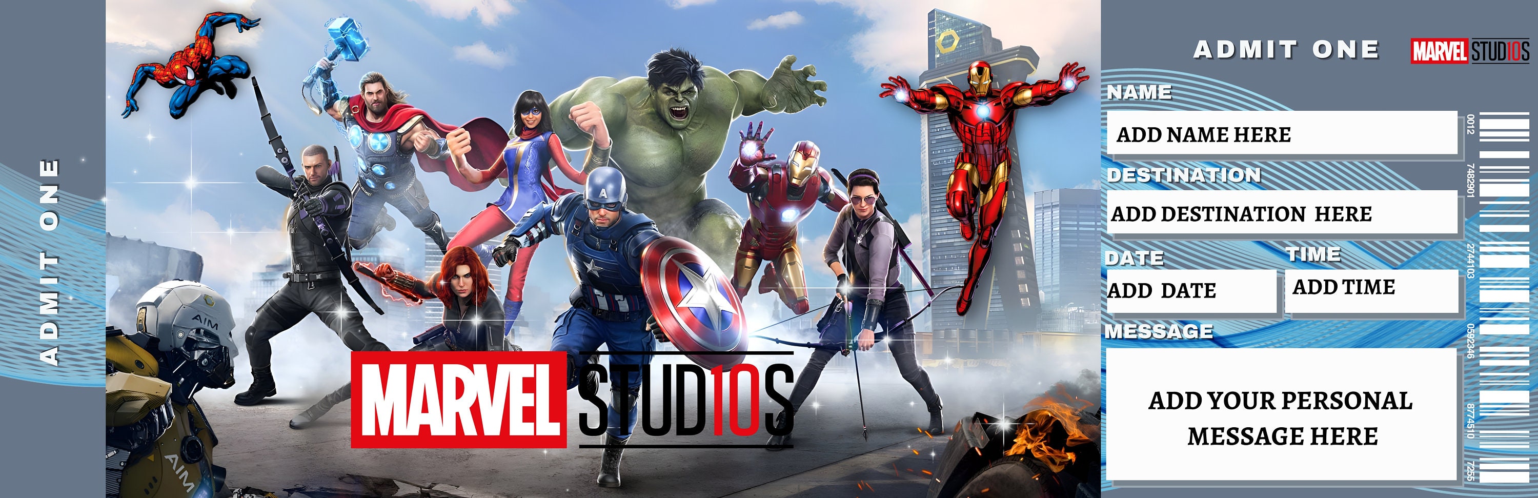 Editable MARVEL STUDIOS Surprise Trip Reveal Gift Template. Marvel ...