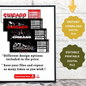Editable CHICAGO Surprise Reveal Event Gift Template. Chicago Broadway ...