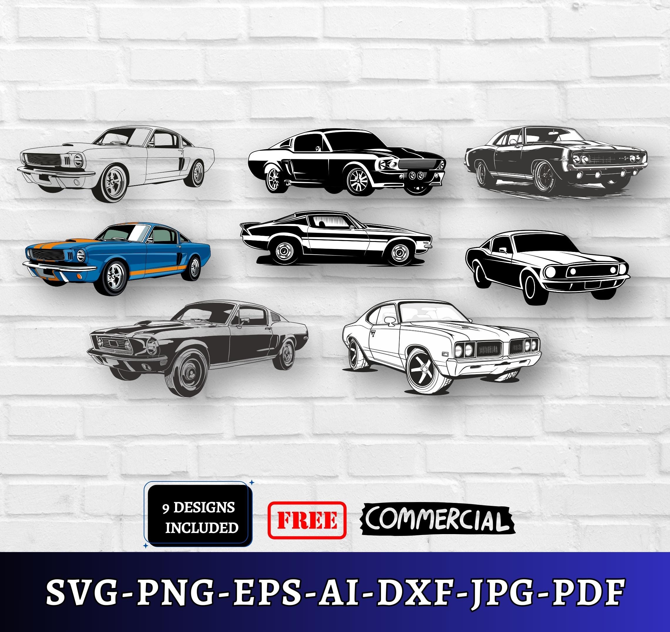 Ford Mustang SVG Bundle: Muscle Car Decals, Cricut Ready (digital ...