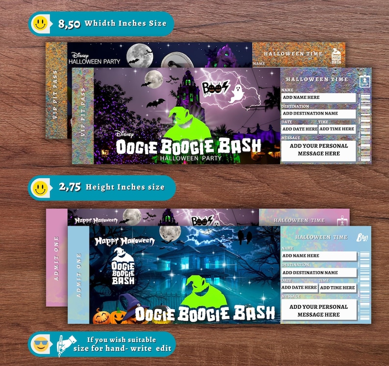 Editable HALLOWEEN PARTY Surprise Event Gift Template. Oogie Boogie Bash Keepsake Faux Halloween ...